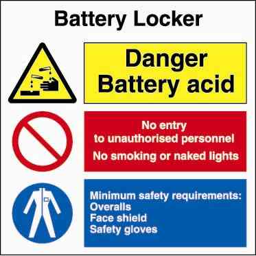 SPACE IDENTIFICATION SIGN, BATTERY LOCKER #3123 300X300MM - Ghesquiers