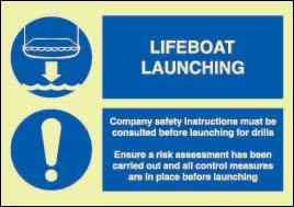 SAFETY SIGN LSA LIFEBOAT, LAUNCHING 150X200MM - Ghesquiers