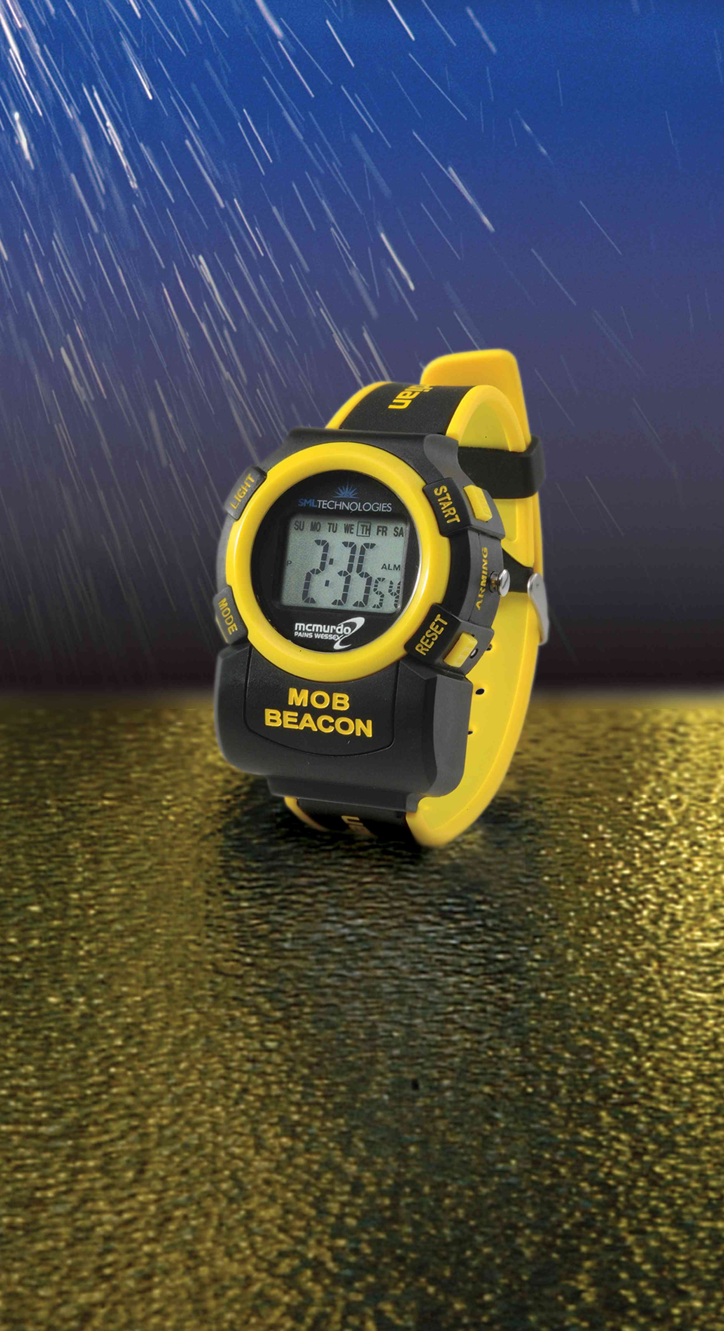 WRISTWATCH MANOVERBOARD BEACON, RF TRANSMITTER 121.5MHZ - Ghesquiers